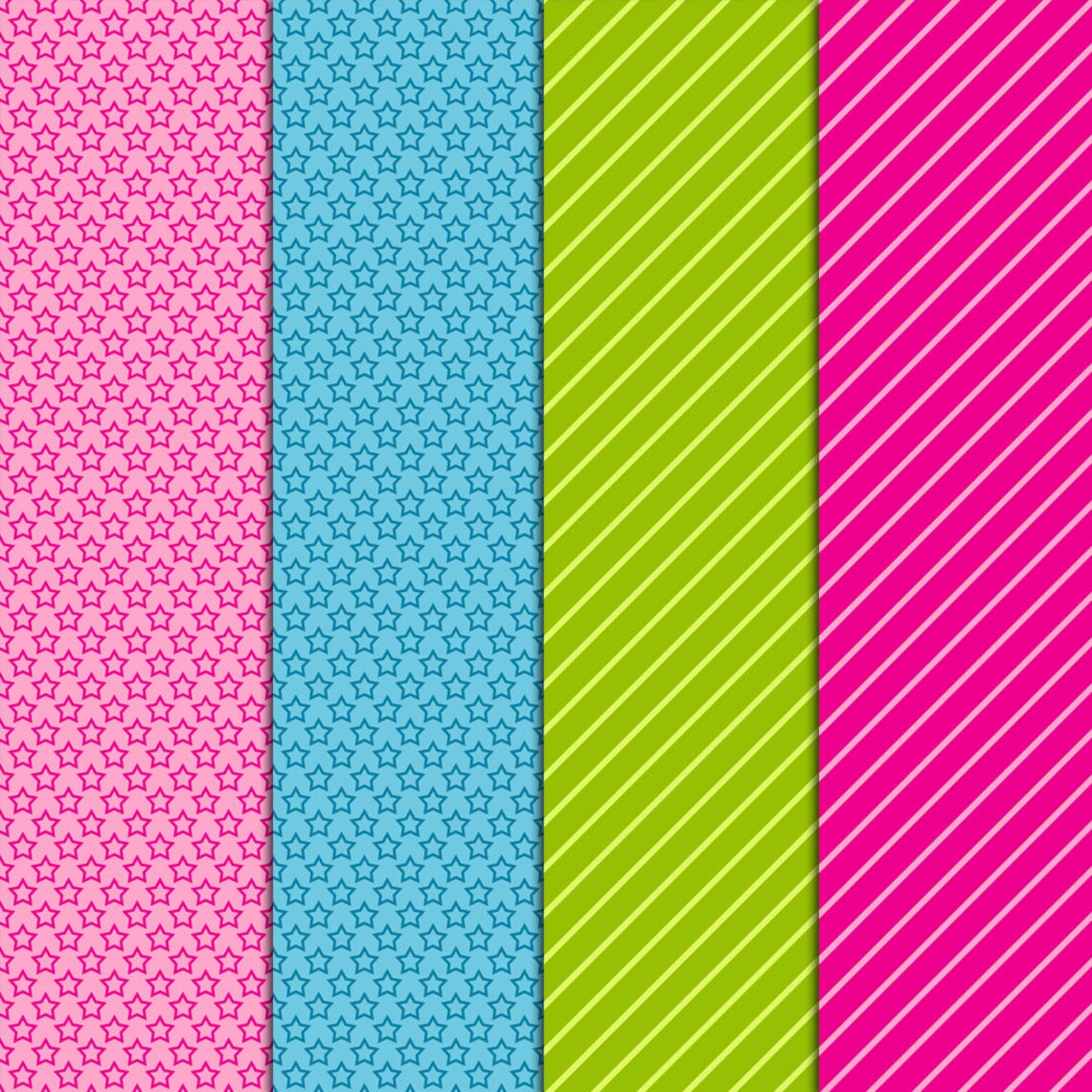 Stars Dots & Stripes Patterns 20 Digital Papers 12x12 | Etsy