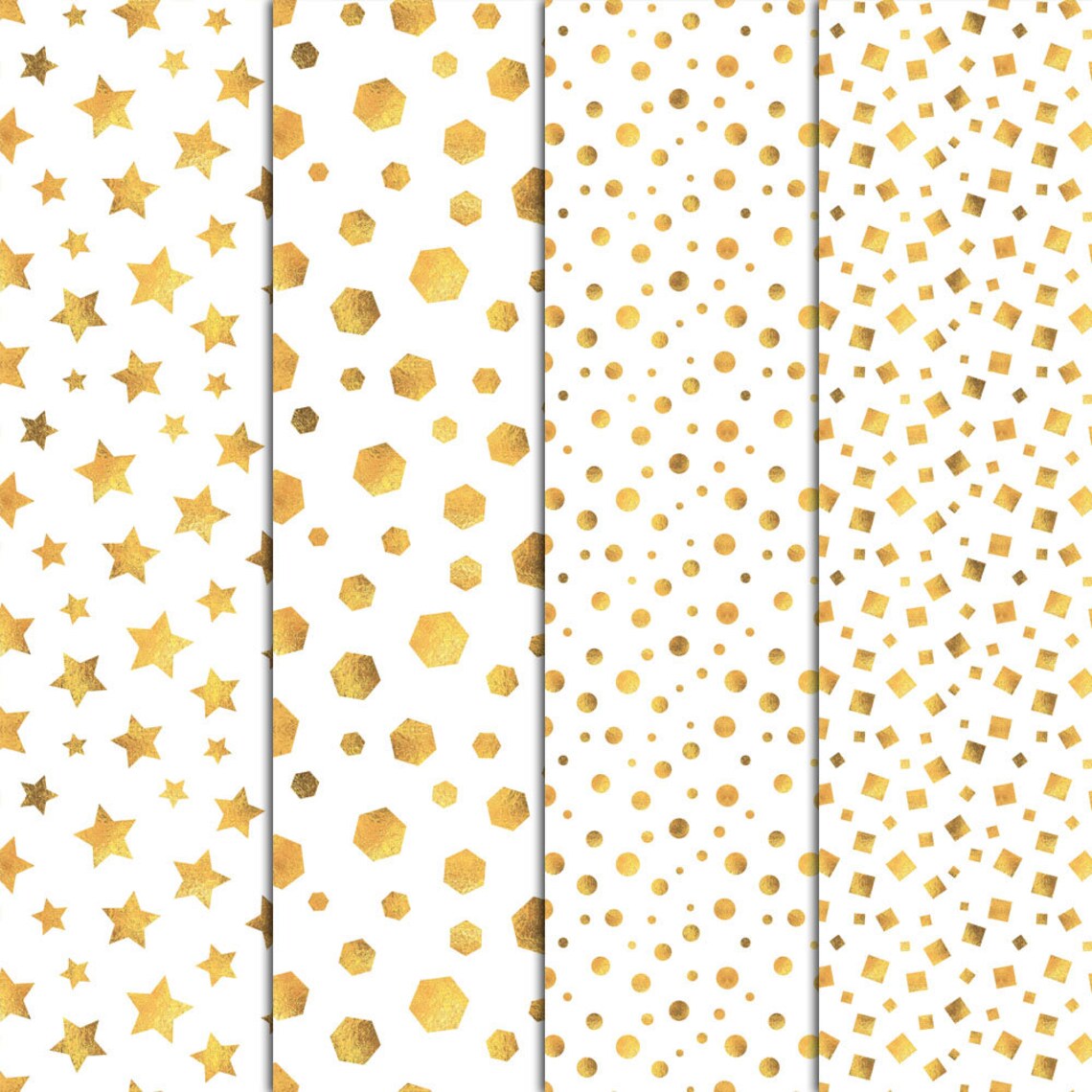 Gold Confetti Patterns 12 Digital Papers 12x12 Birthday | Etsy