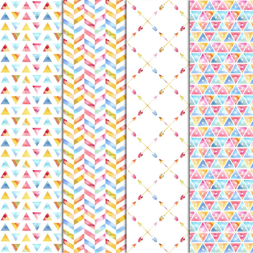 Watercolor Arrows Patterns 12 Digital Papers 12x12 - Etsy