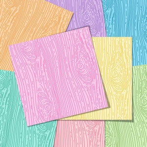 Pastel Wood Texture Digital Papers, 16 Digital Papers 12“x12“, Tree ...