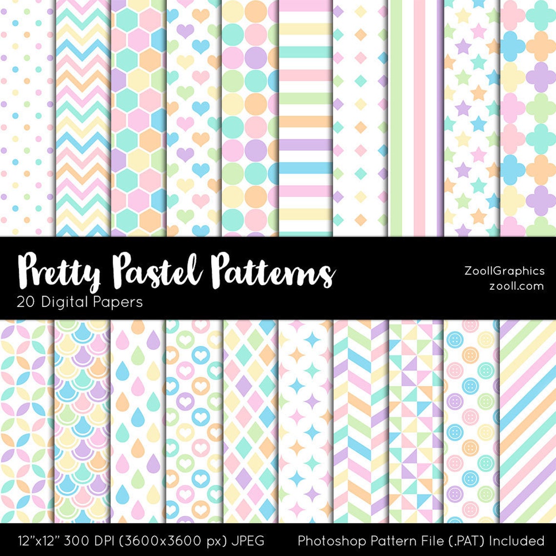 Pastel Digital Papers BUNDLE Over 120 Digital Papers | Etsy
