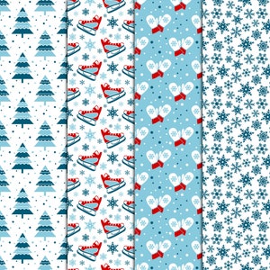 Winter Patterns, Digital Paper, 16 Digital Papers (12“x12“), Photoshop ...