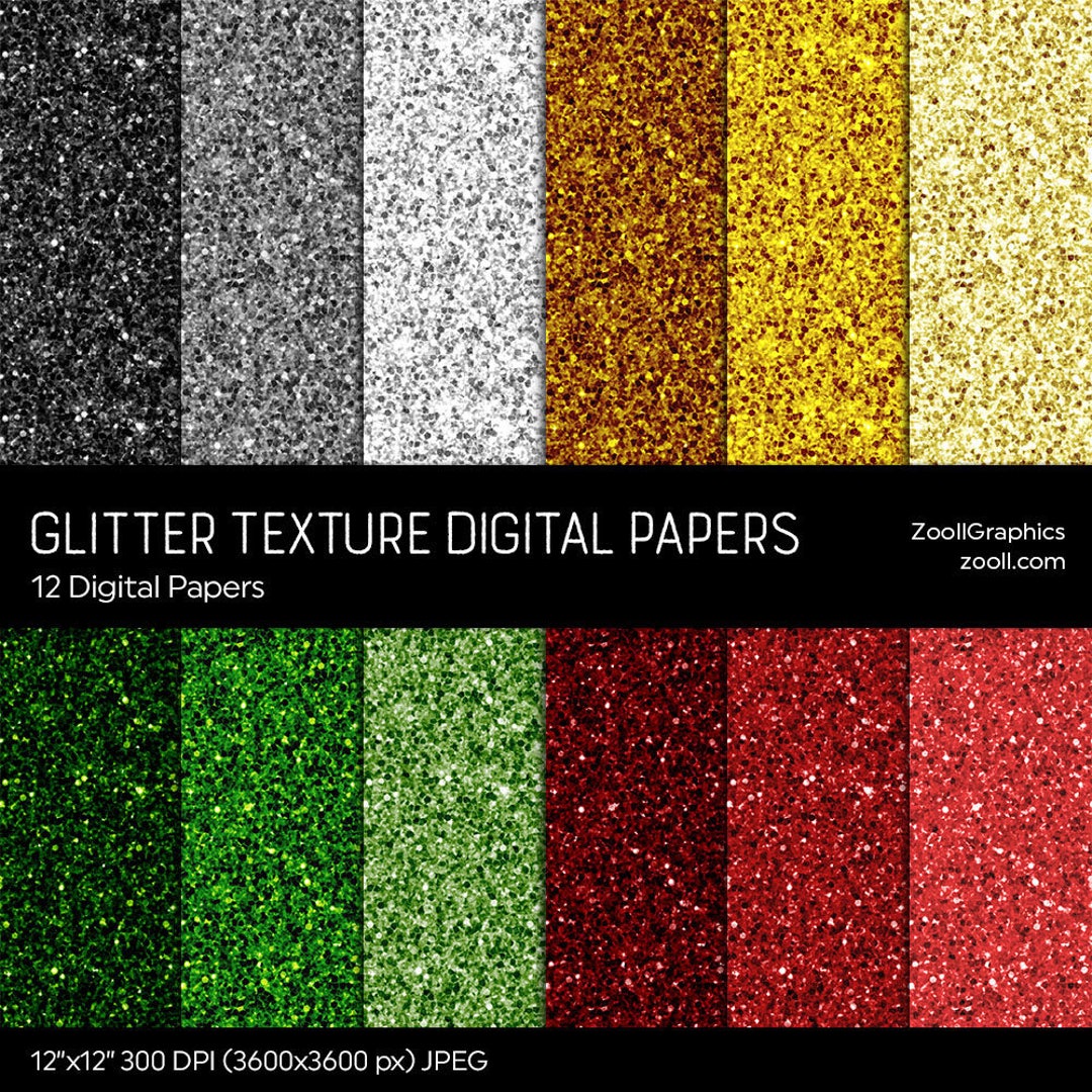 Glitter Texture Digital Papers, Scrapbooking Papers, Glitter Background ...