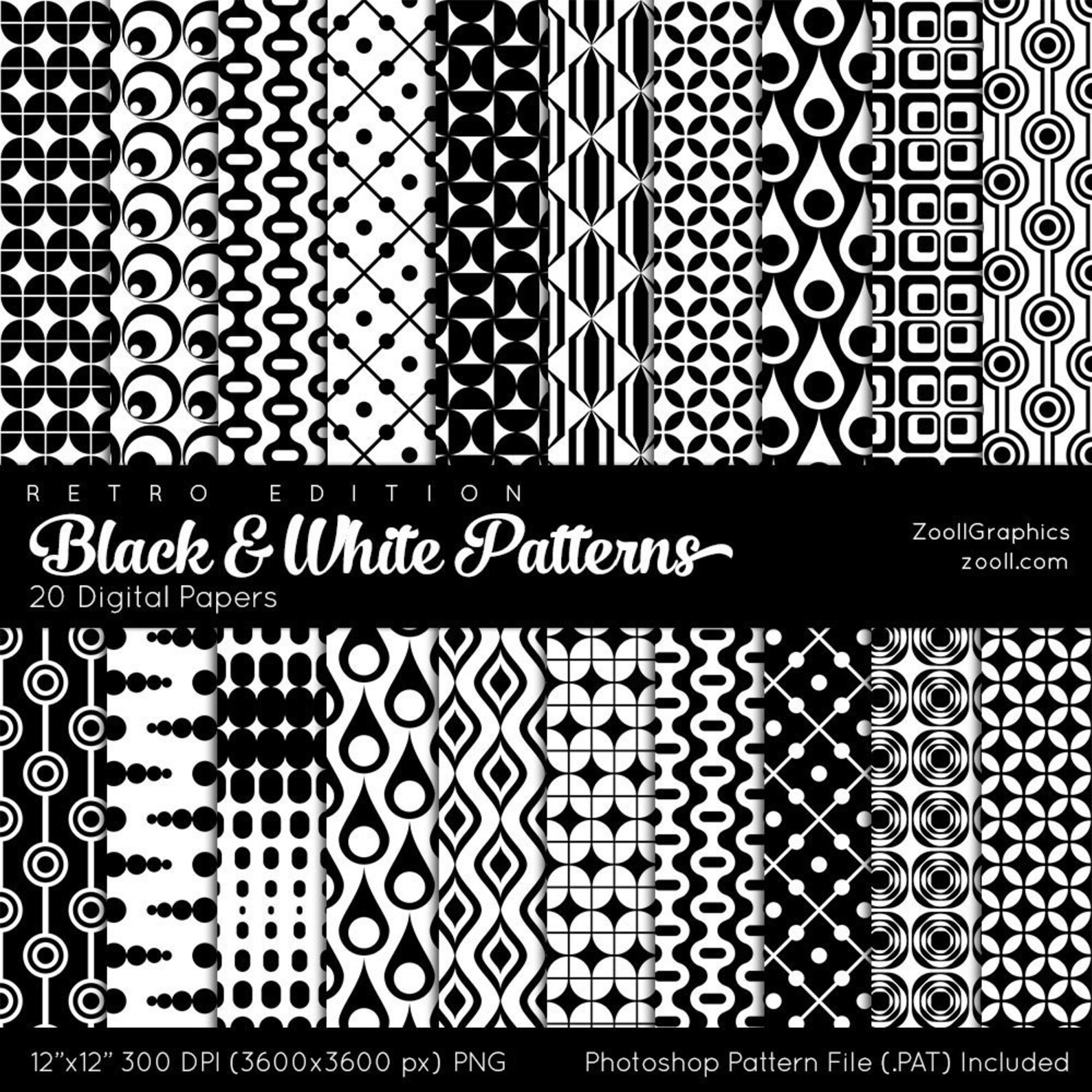 Black and White Digital Papers BUNDLE Over 100 Digital Papers - Etsy Canada