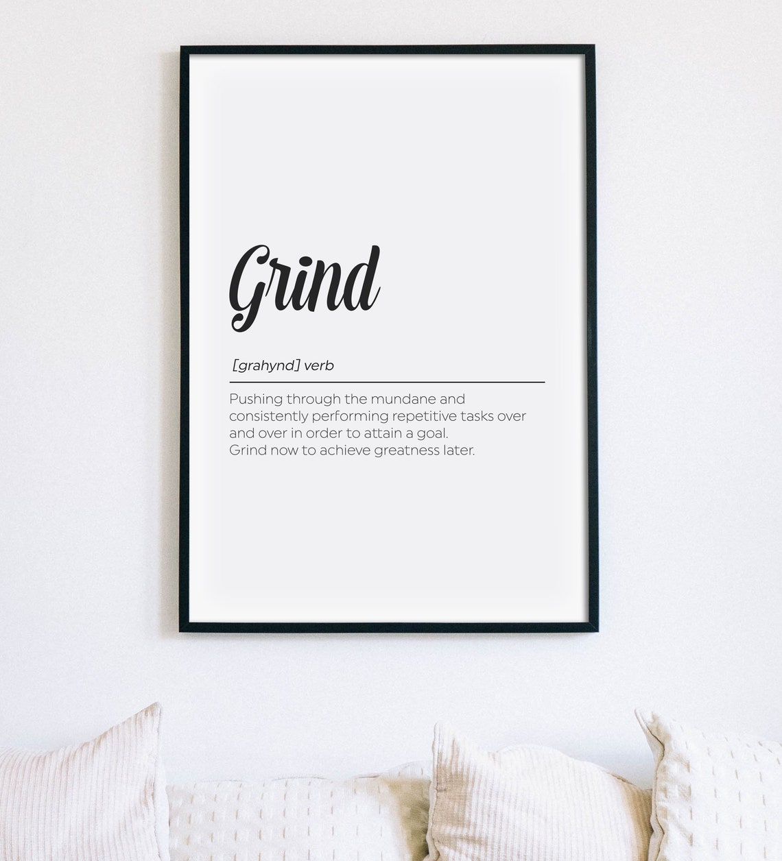 Grind Definition Print Motivational Poster Office Printable - Etsy