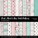 Pink, Mint & Rose Gold Patterns, 20 Digital Papers 12“x12“, Photoshop ...