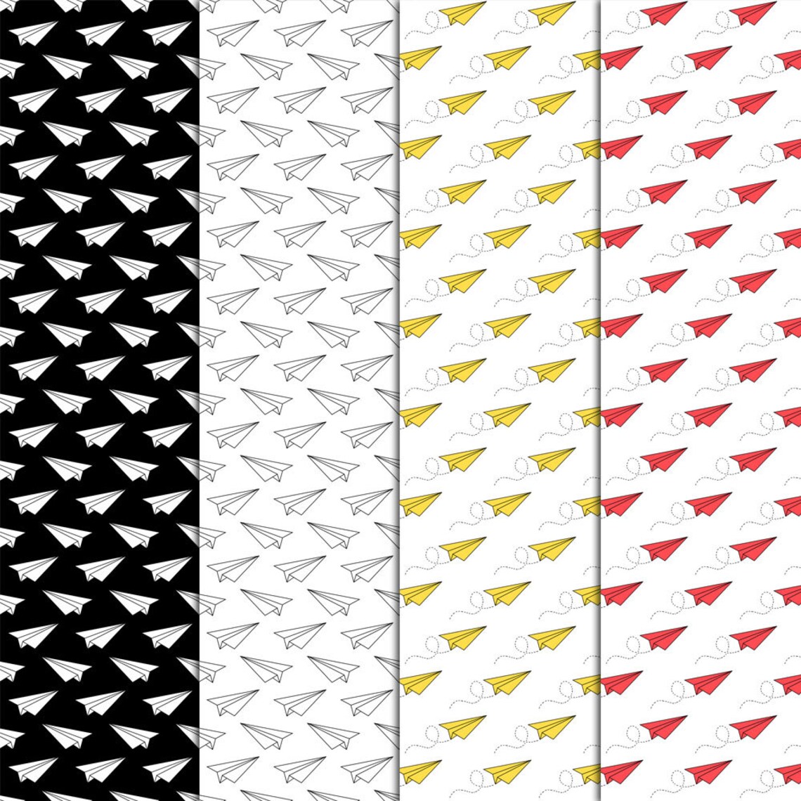 Paper Airplanes Patterns 20 Digital Papers 12x12 - Etsy