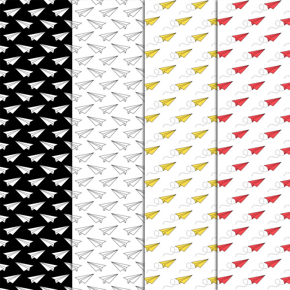 Paper Airplanes Patterns 20 Digital Papers 12x12 | Etsy