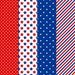 Red, White & Blue Patterns, 20 Digital Papers 12“x12“, Photoshop ...
