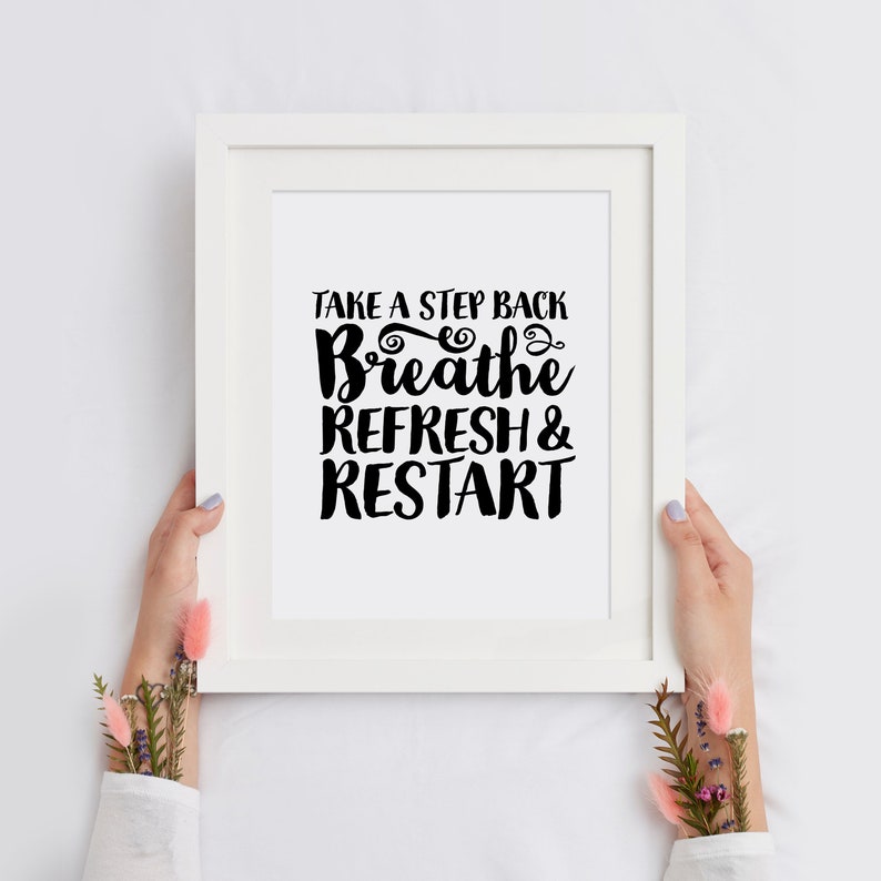 Refresh and Restart Printable Art Quote Inspirational & - Etsy UK