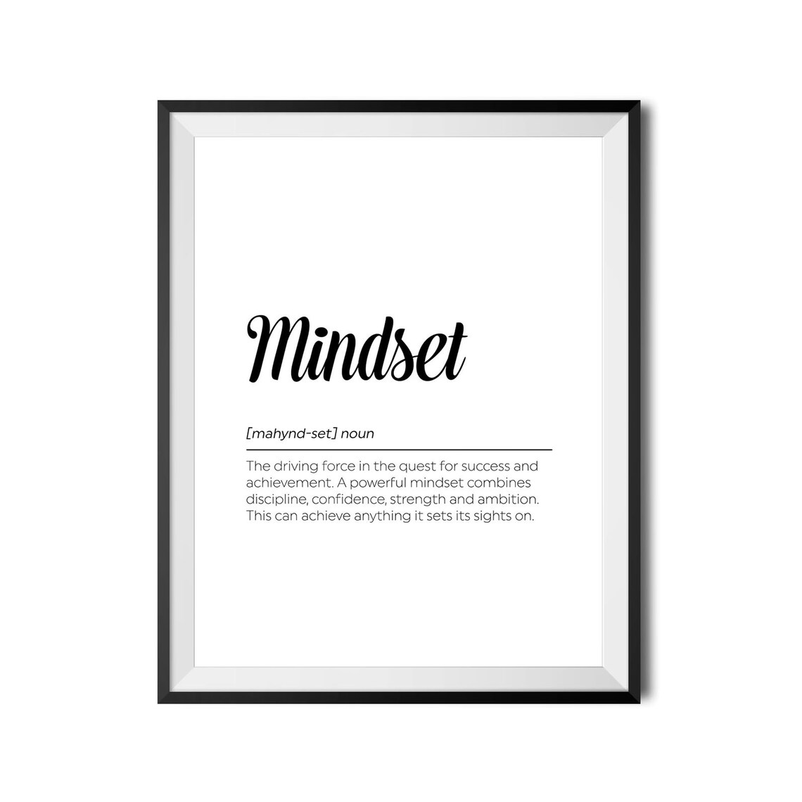 Mindset Definition Print Motivational Poster Office - Etsy