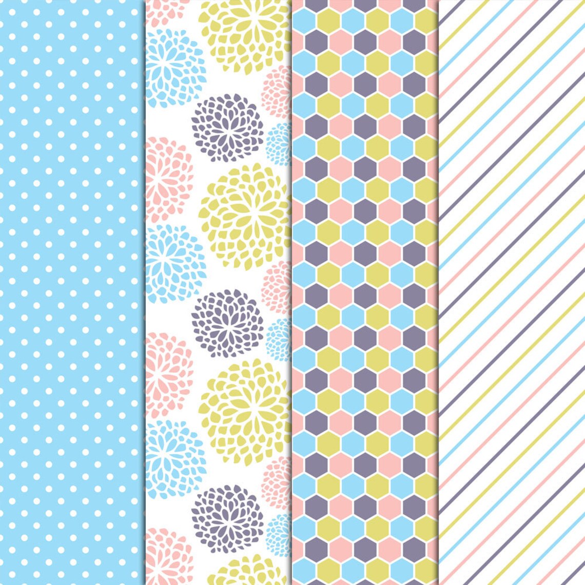 Soft Spring Patterns 20 Digital Papers 12x12 Photoshop - Etsy