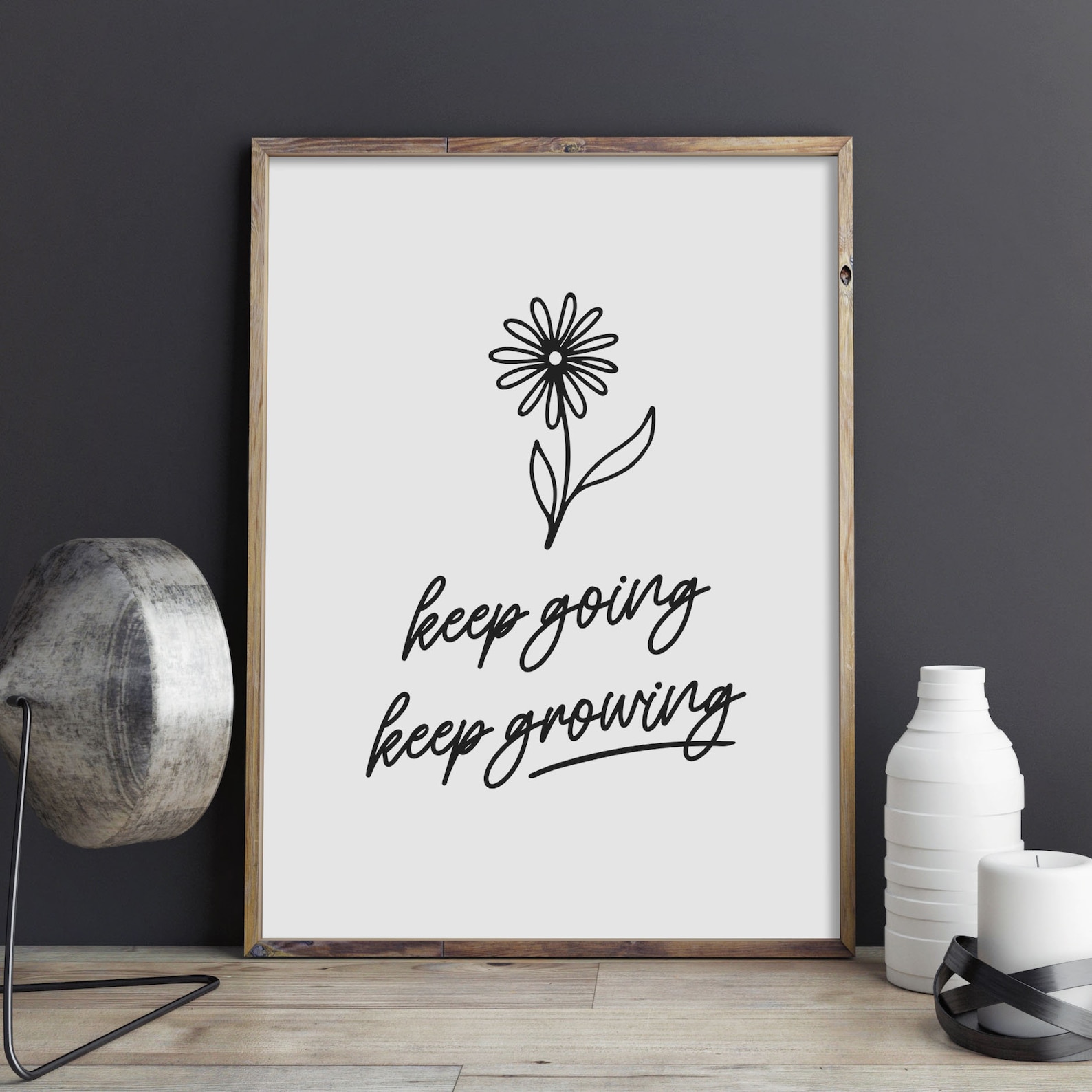 Keep Going Keep Growing Print Flower Bedroom Poster - Etsy