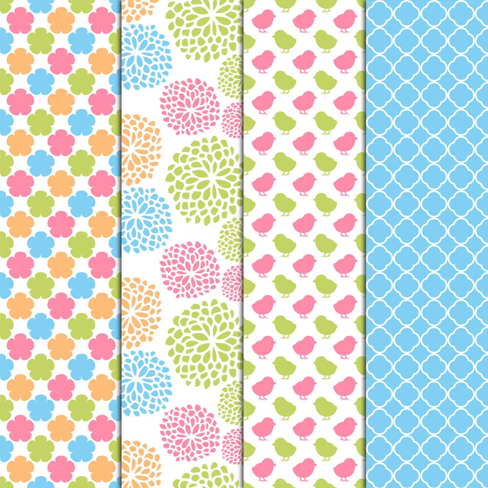 Easter Patterns 20 Digital Papers 12x12 Easter Eggs | Etsy