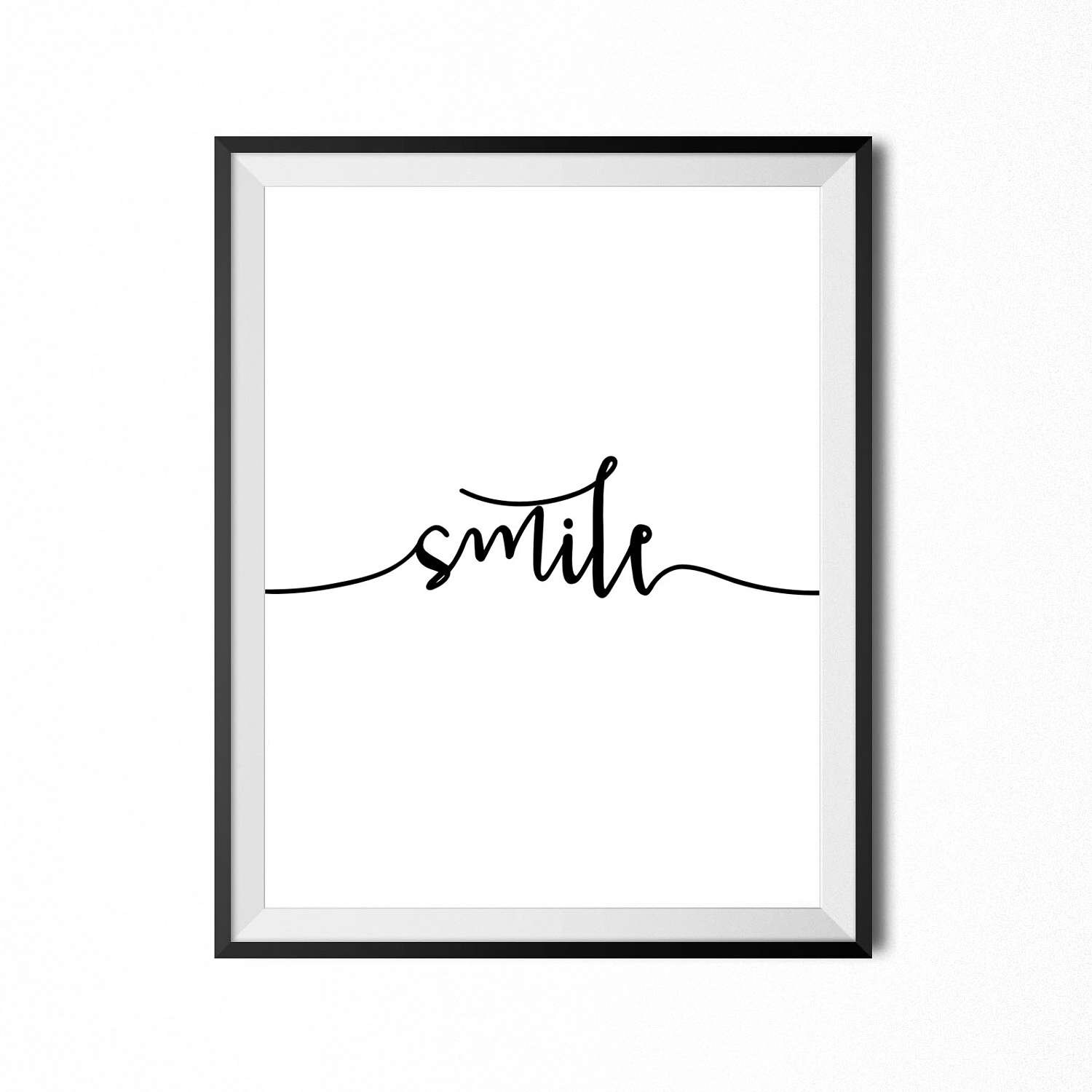 Smile Printable Art Quote Inspirational Typography Print | Etsy