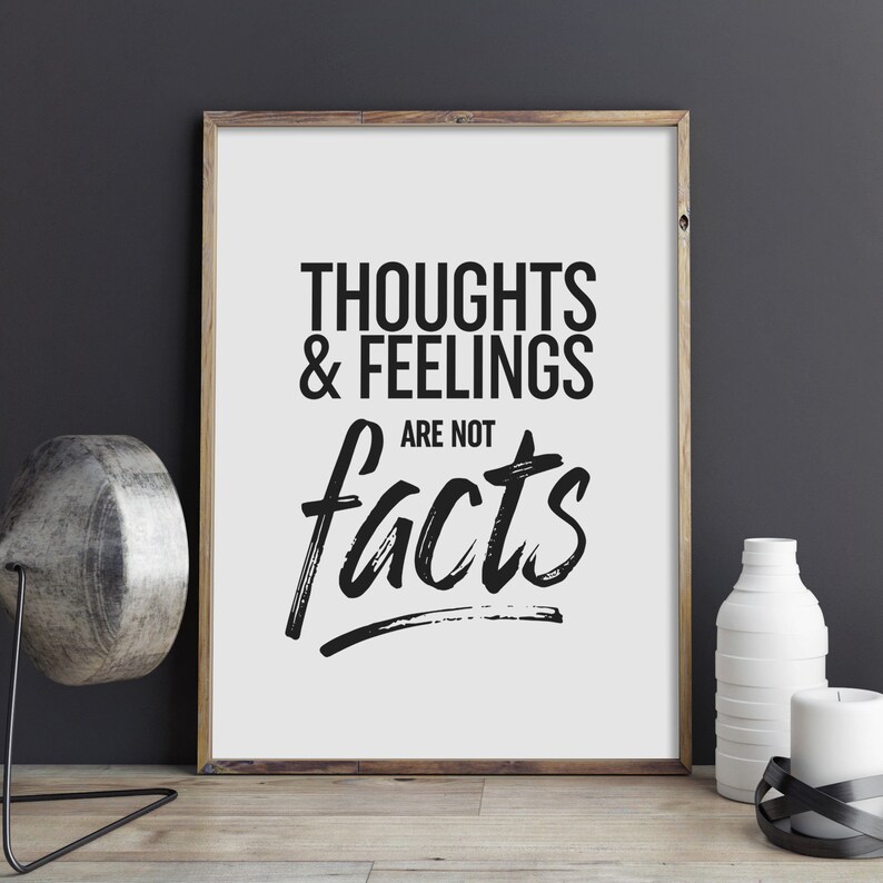 Thoughts and Feelings Are Not Facts Print Mental Health - Etsy