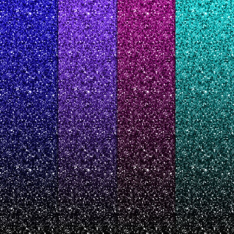 Black Ombre Glitter Digital Papers Colorful Papers Gradient - Etsy
