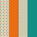 Orange and Teal Patterns, 20 Digital Papers 12x12, Pattern File .PAT ...
