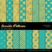 Seaside Patterns Gold &turquoise 16 Digital Papers - Etsy