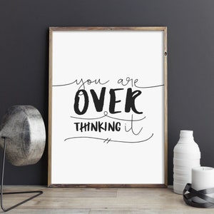 You Are Overthinking It. Introvert Printable Inspirational - Etsy