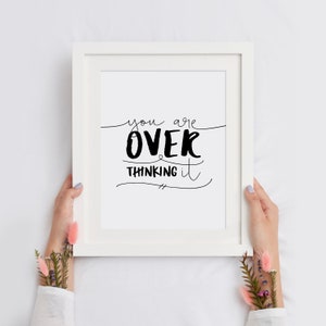 You Are Overthinking It. Introvert Printable Inspirational - Etsy