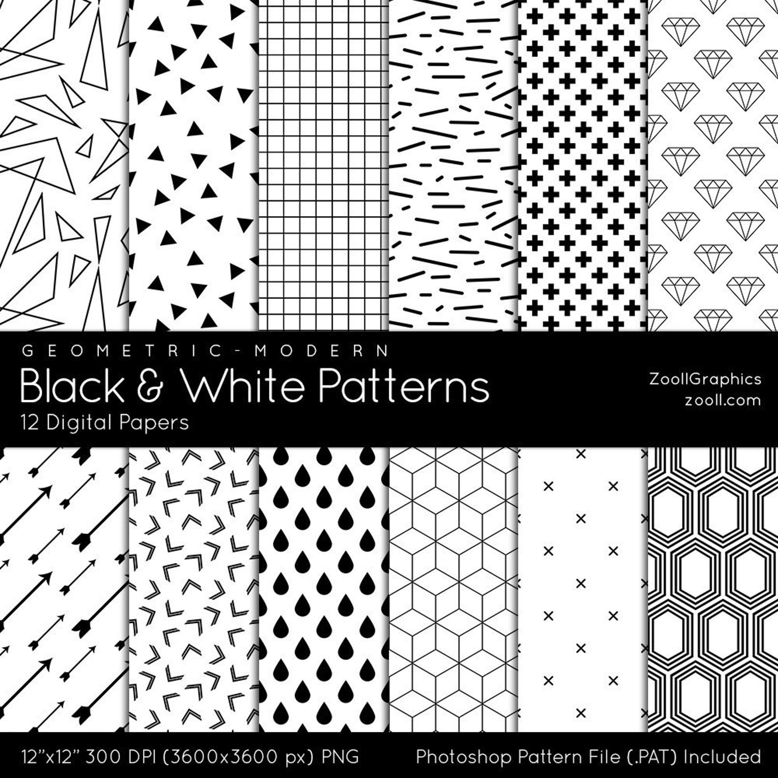 Black and White Digital Papers BUNDLE Over 100 Digital Papers - Etsy