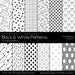 Black and White Digital Papers BUNDLE, Over 100 Digital Papers 12“x12 ...