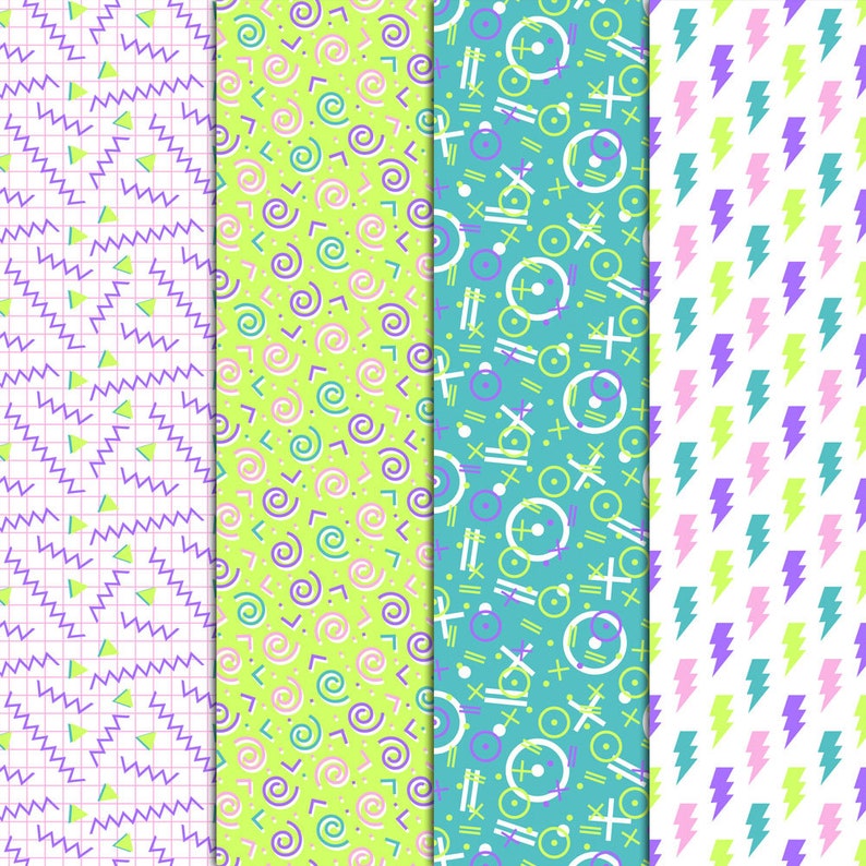 80's Retro Light Patterns 80's/90's Patterns 16 | Etsy