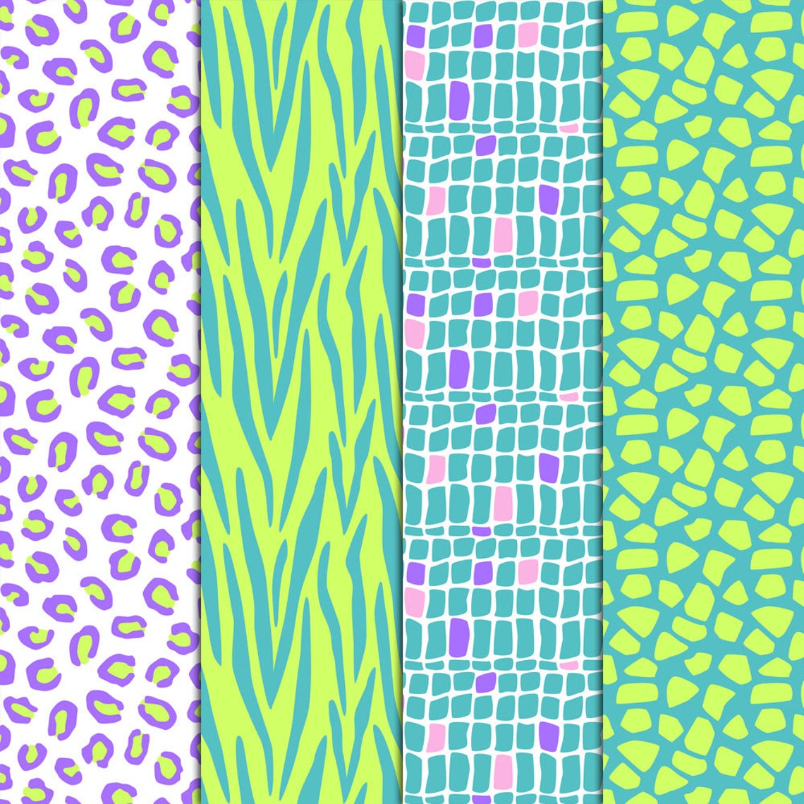 Pastel Animals Patterns Digital Paper 18 Digital Papers - Etsy