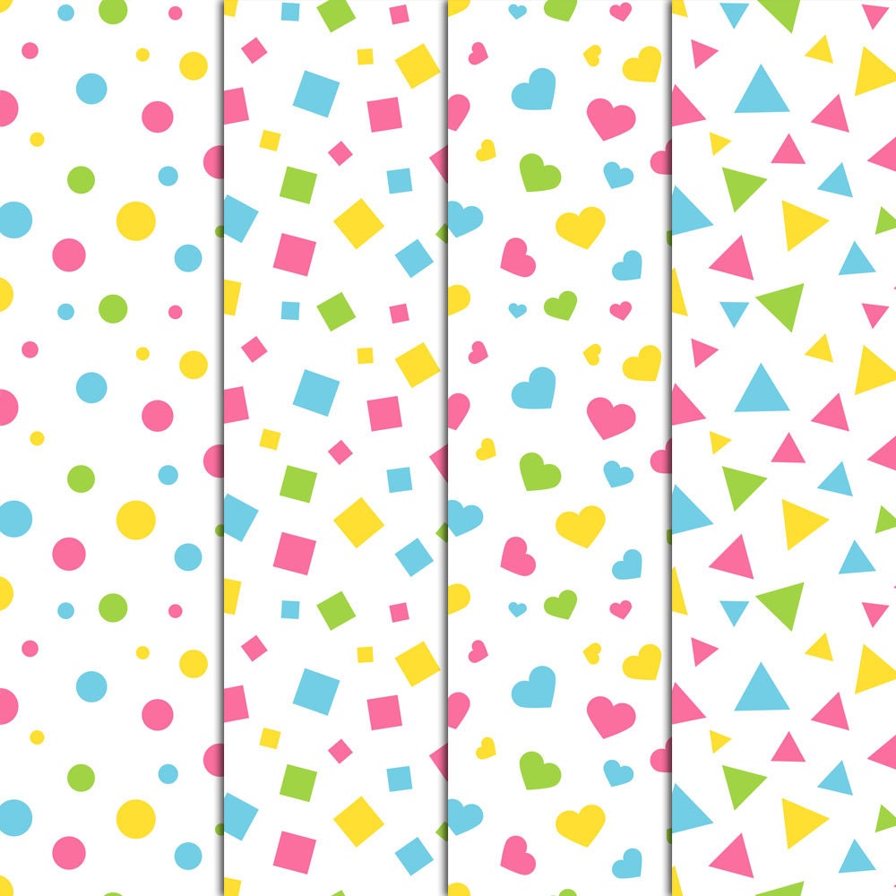 Colorful Confetti Patterns 12 Digital Papers 12x12 | Etsy