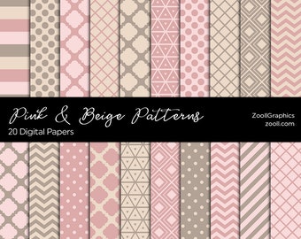 Seamless Neutral Digital Paper Pack Neutral Flowers and - Etsy