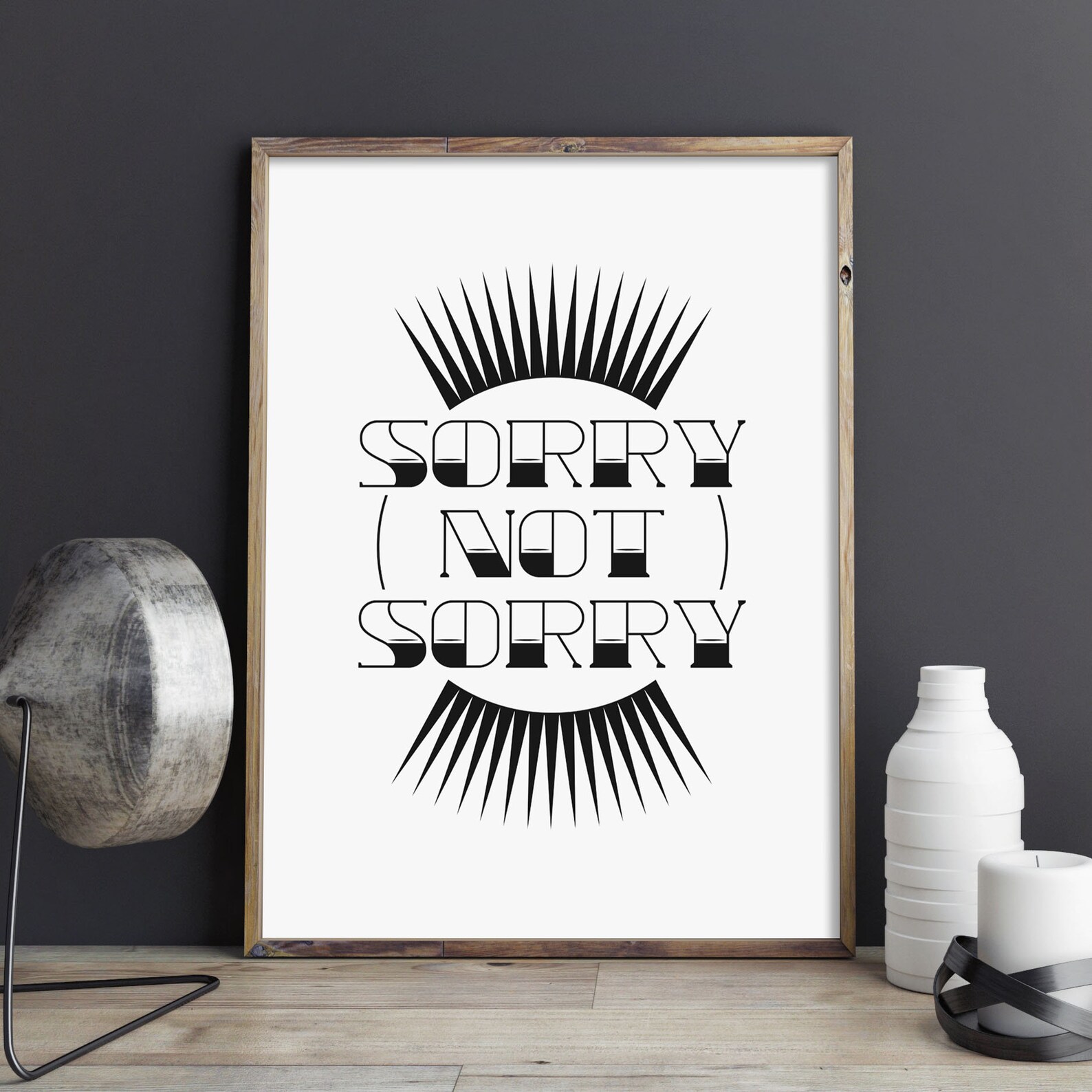 Sorry Not Sorry Retro Industrial Printable Art Quote - Etsy