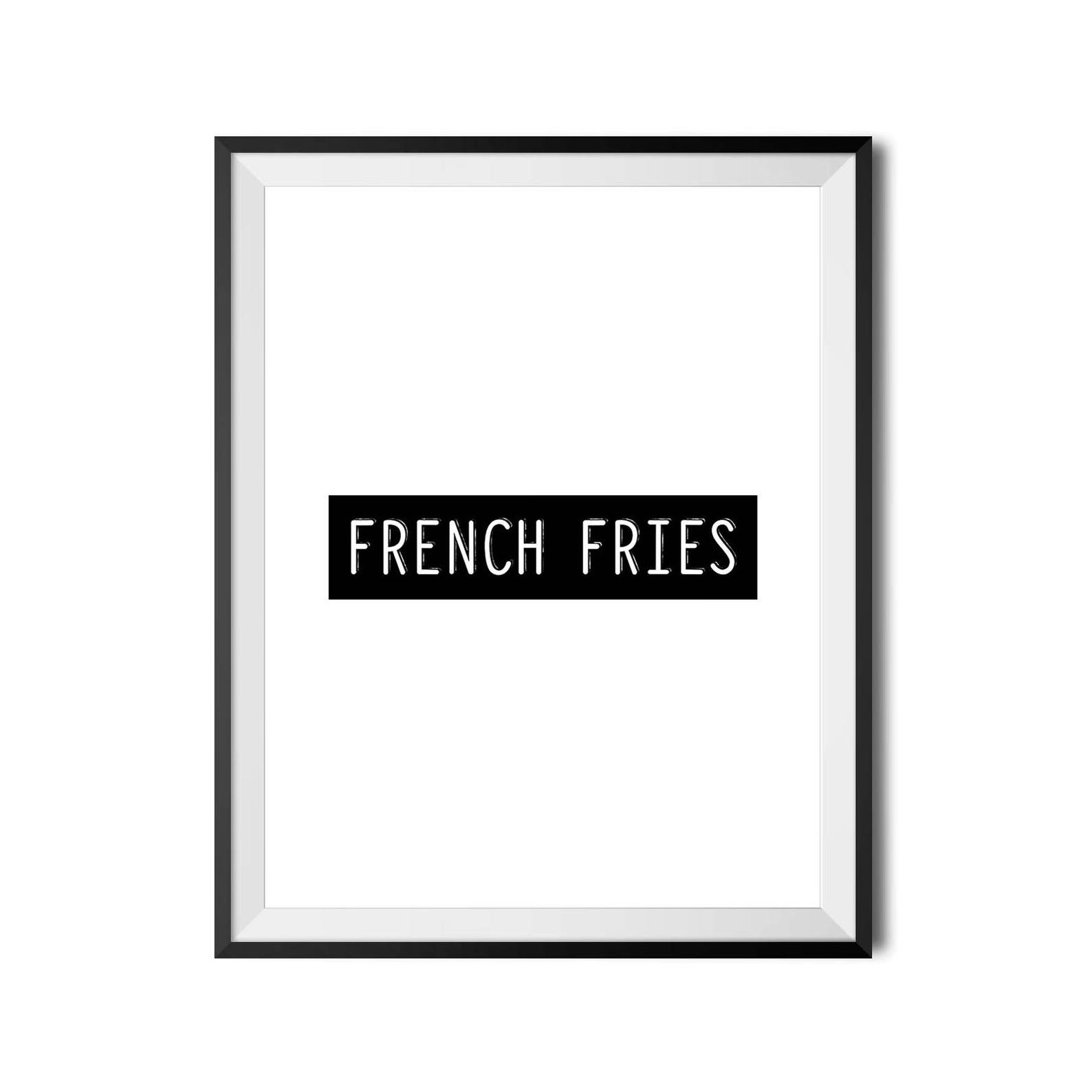 French Fries Printable Art Scandinavian Print Modern - Etsy