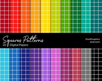 Grid Scrapbook Paper | Etsy