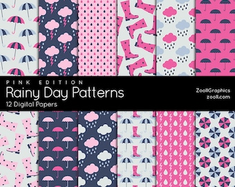 Pink Animals Patterns, 18 Digital Papers 12x12, Photoshop Pattern File ...