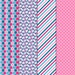 Pink and Blue Patterns, 20 Digital Papers 12x12, Pattern File PAT ...