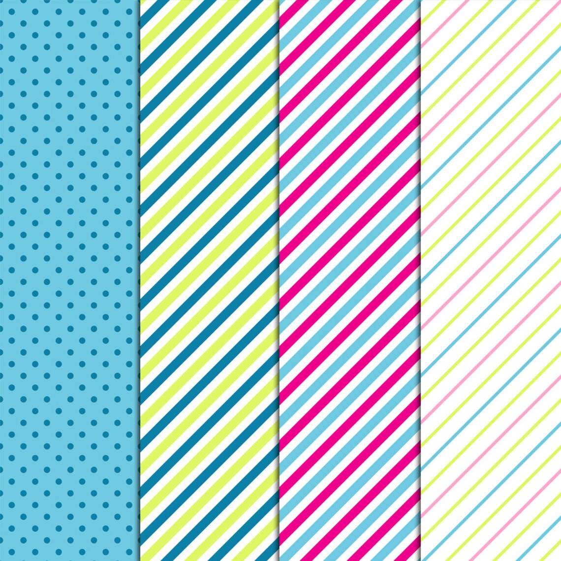 Stars Dots & Stripes Patterns 20 Digital Papers 12x12 | Etsy