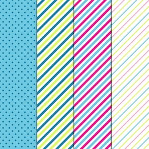 Stars, Dots & Stripes Patterns, 20 Digital Papers 12“x12“, Back to ...