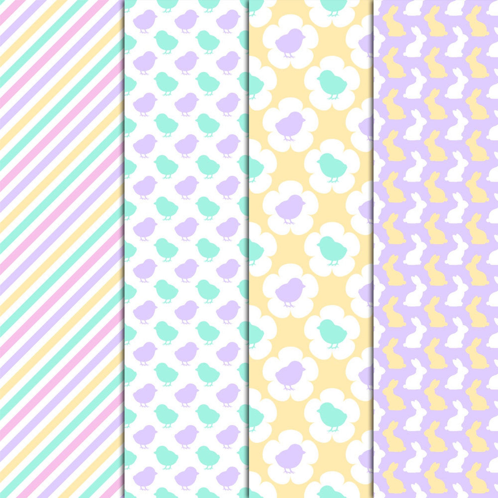 Easter Patterns 20 Digital Papers 12x12 Easter Eggs | Etsy