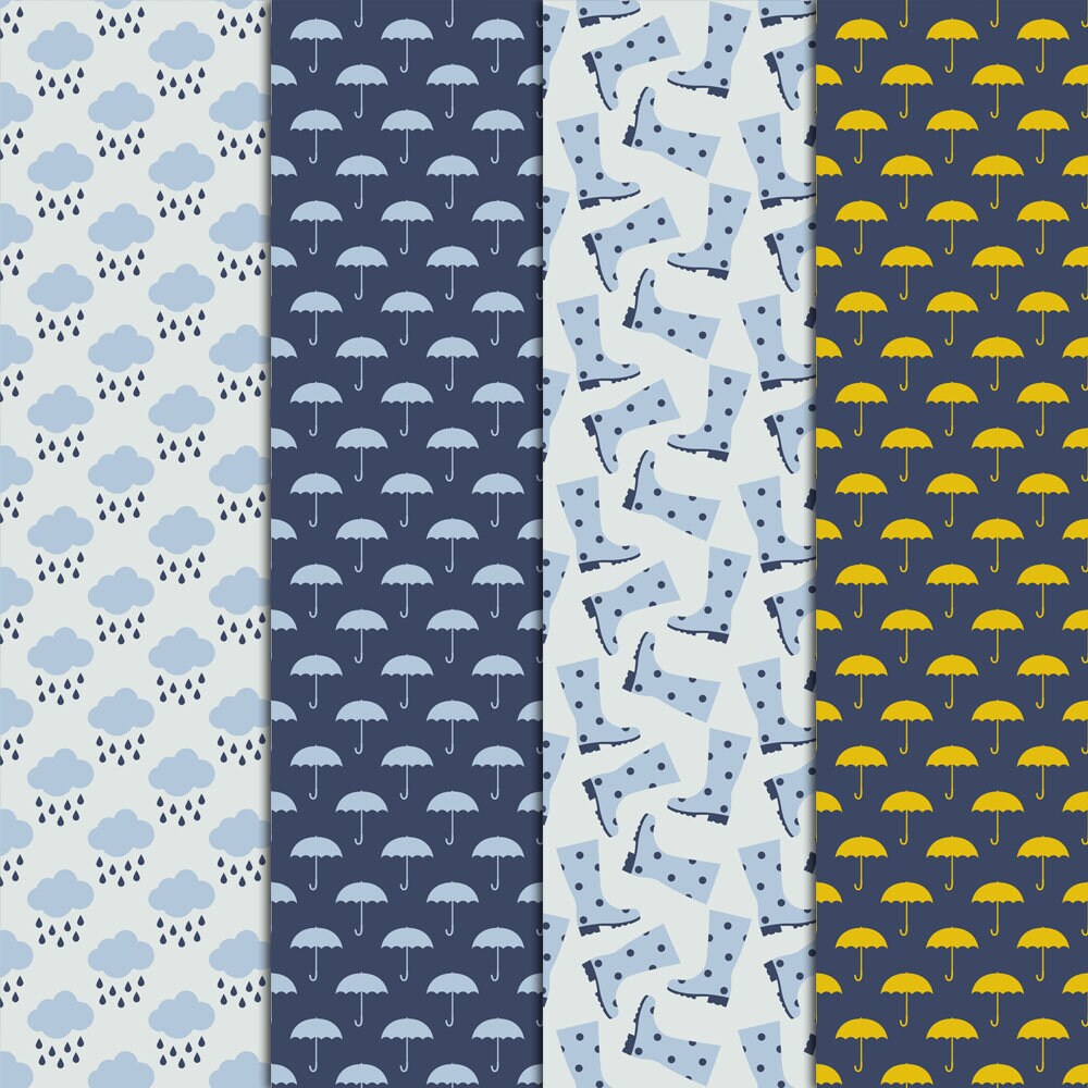 Rainy Day Patterns 12 Digital Papers 12x12 Photoshop | Etsy