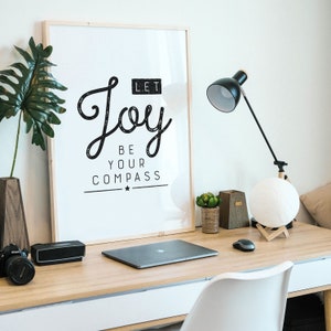 Let Joy Be Your Compass Printable Art, Inspirational Quote, Typography Print, Digital Print ...