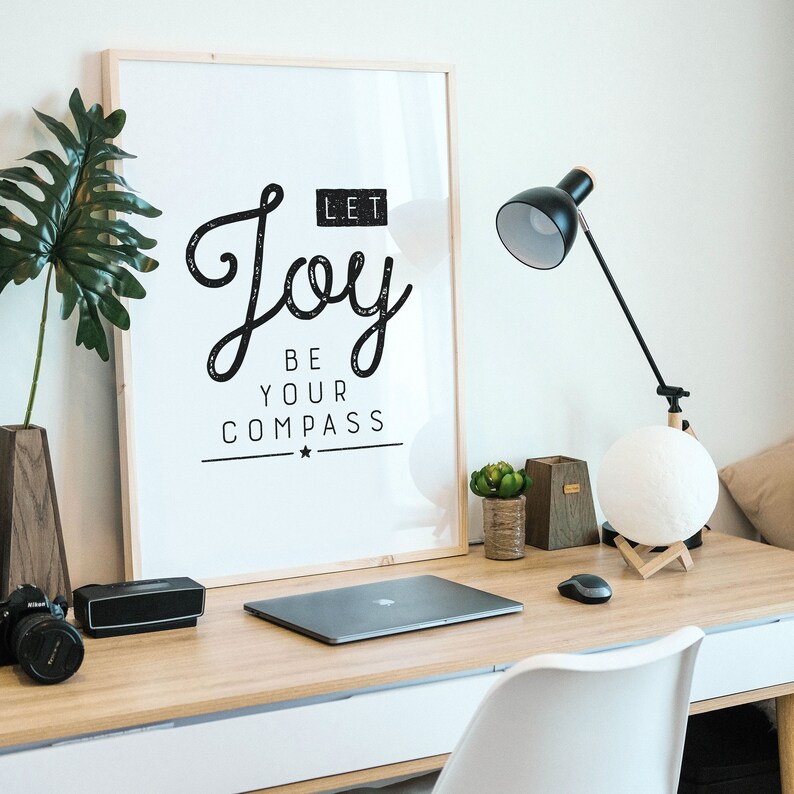 Let Joy Be Your Compass Printable Art Inspirational Quote Etsy