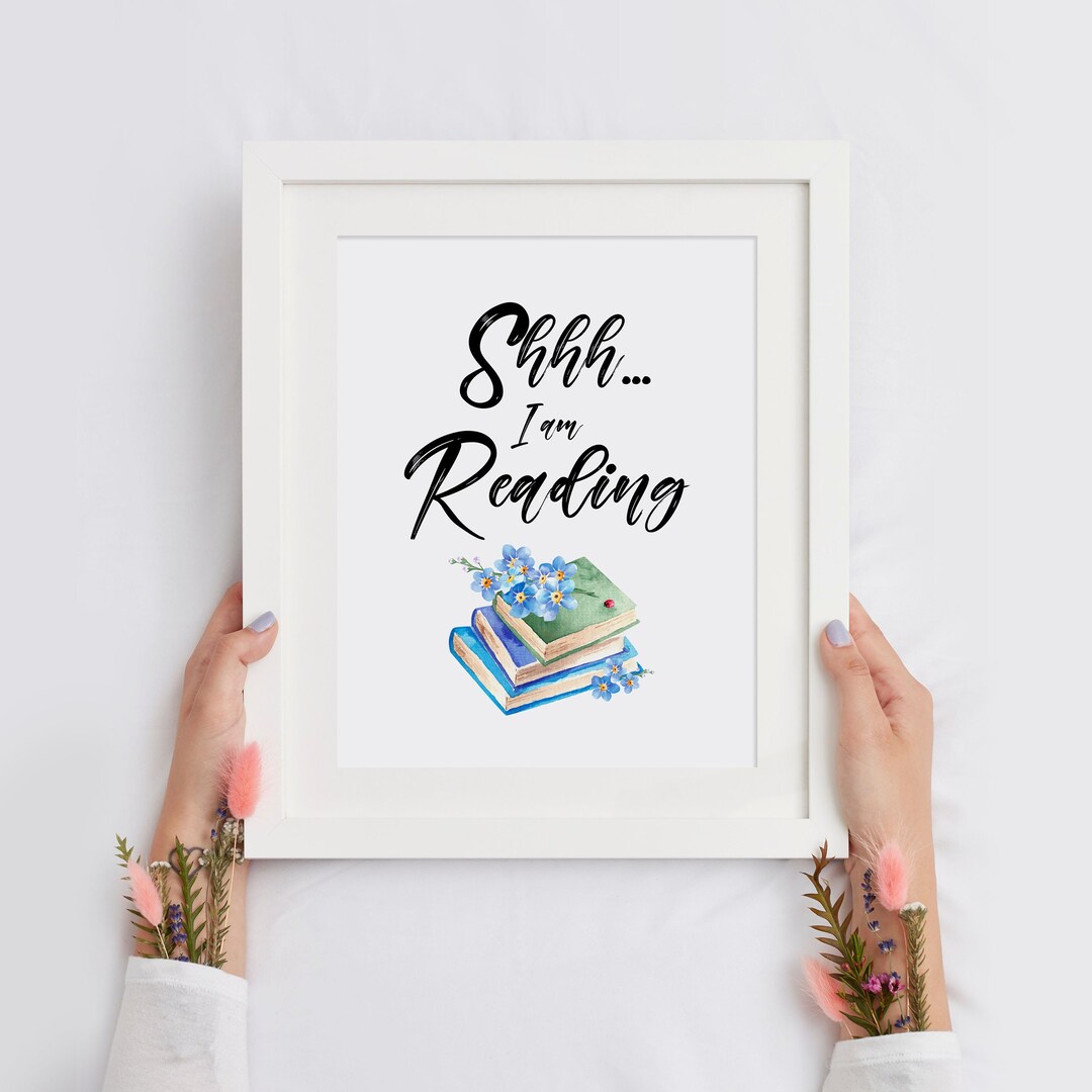 Shhh… I'm Reading Print, Reading Nook Poster, Book Lover Quote ...
