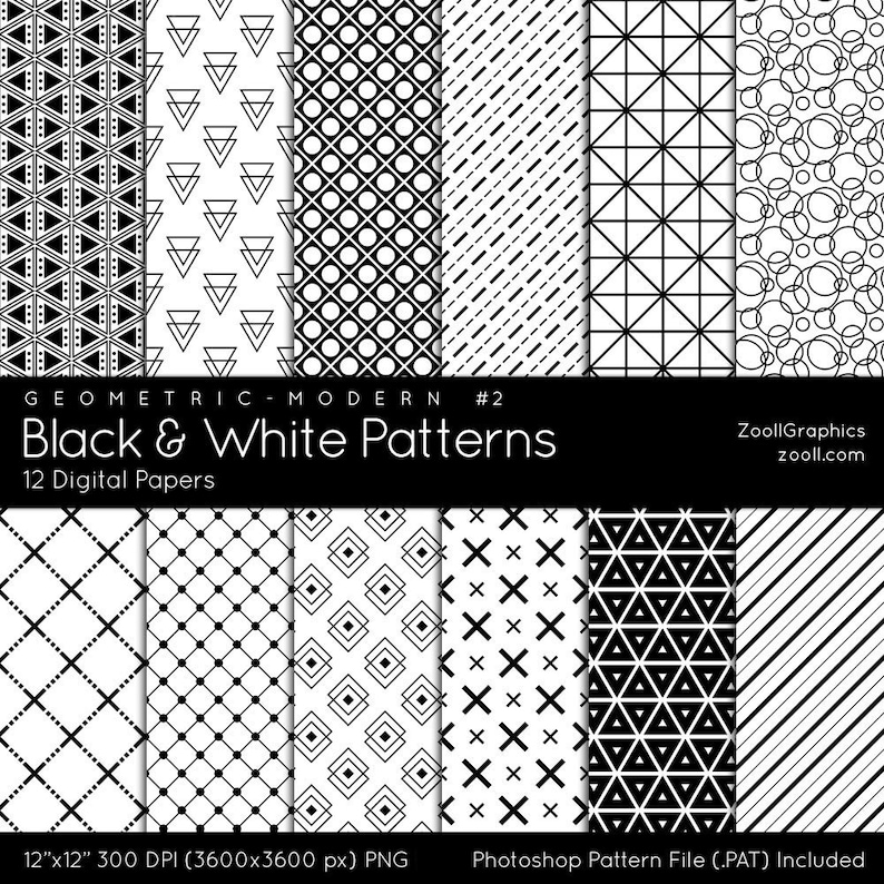 Black and White Digital Papers BUNDLE Over 100 Digital Papers - Etsy