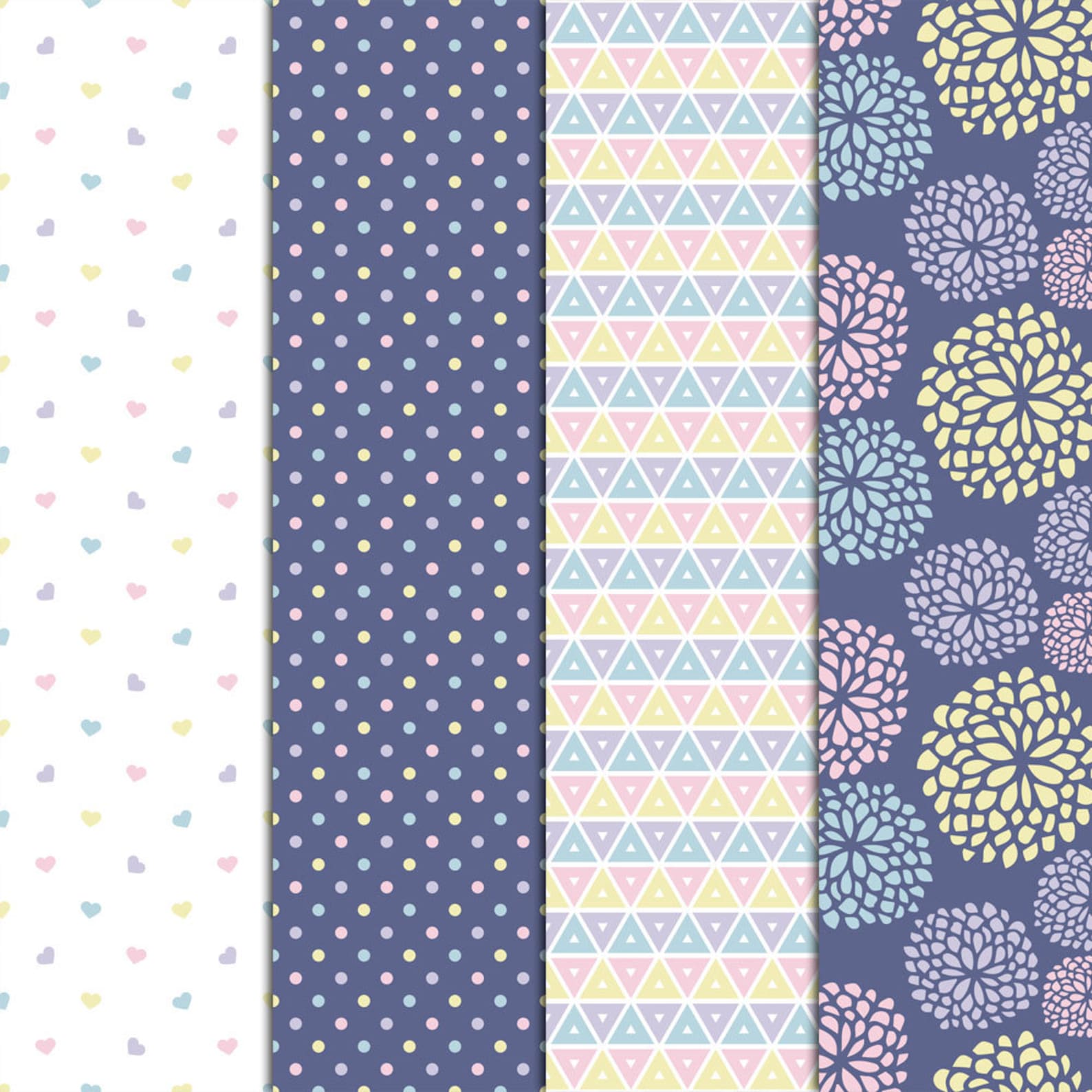 Playful Pastel Patterns 20 Digital Papers 12x12 PAT File - Etsy