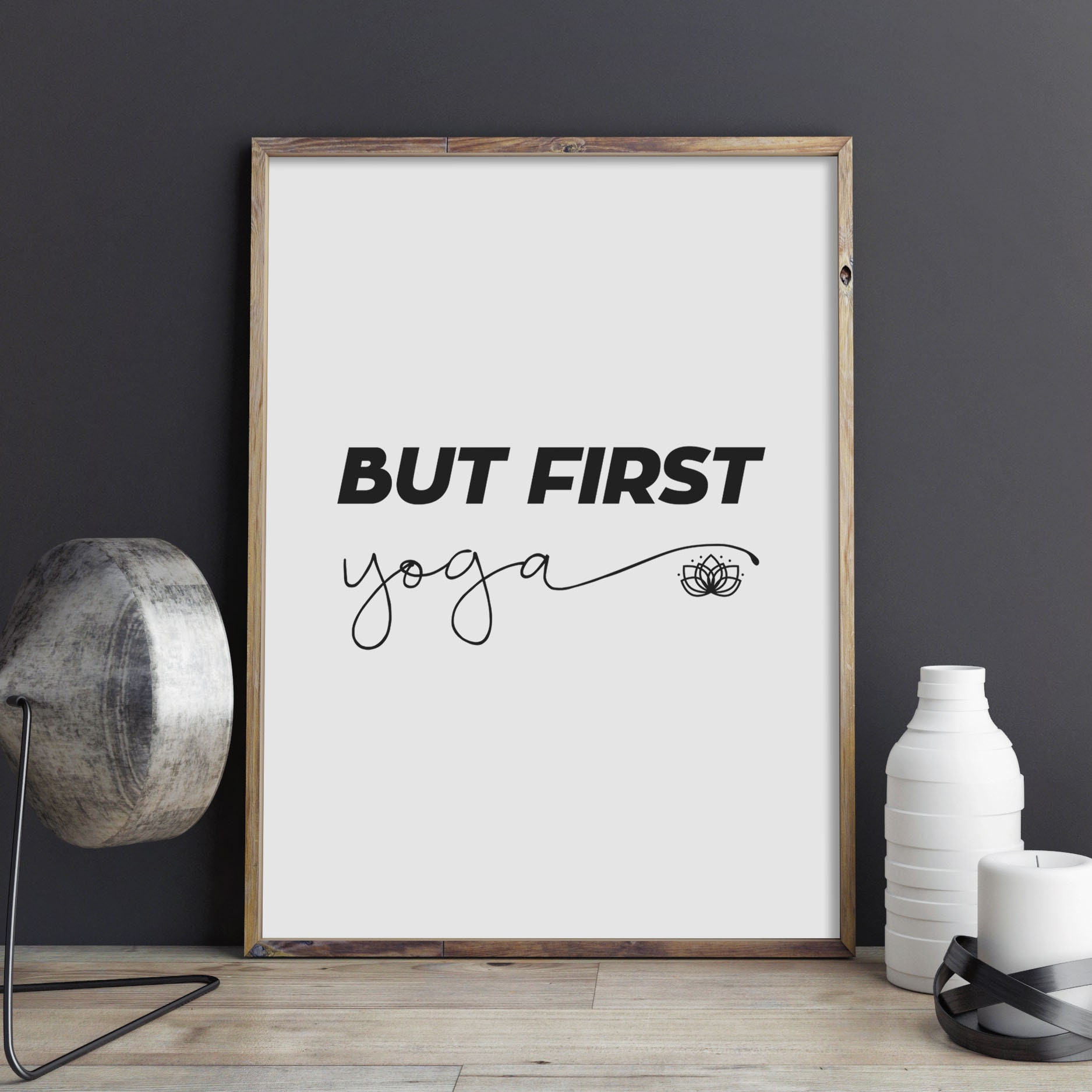 But First Yoga Printable Art Quote Yoga Typography Print | Etsy
