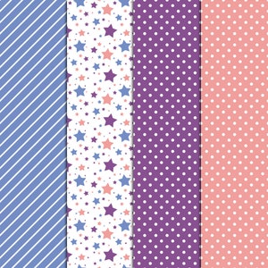 Stars, Dots & Stripes Patterns, 20 Digital Papers (12“x12“), Photoshop ...