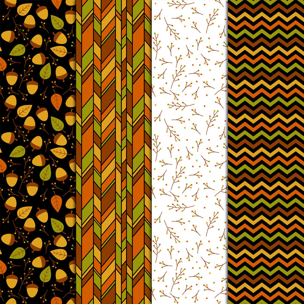 Autumn Patterns Premium Edition 16 Digital Papers 12x12 | Etsy