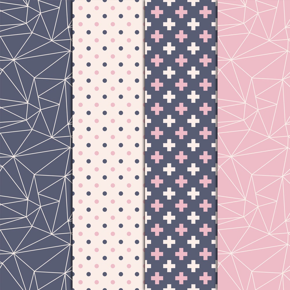 Purple And Pink Patterns 20 Digital Papers 12x12 | Etsy