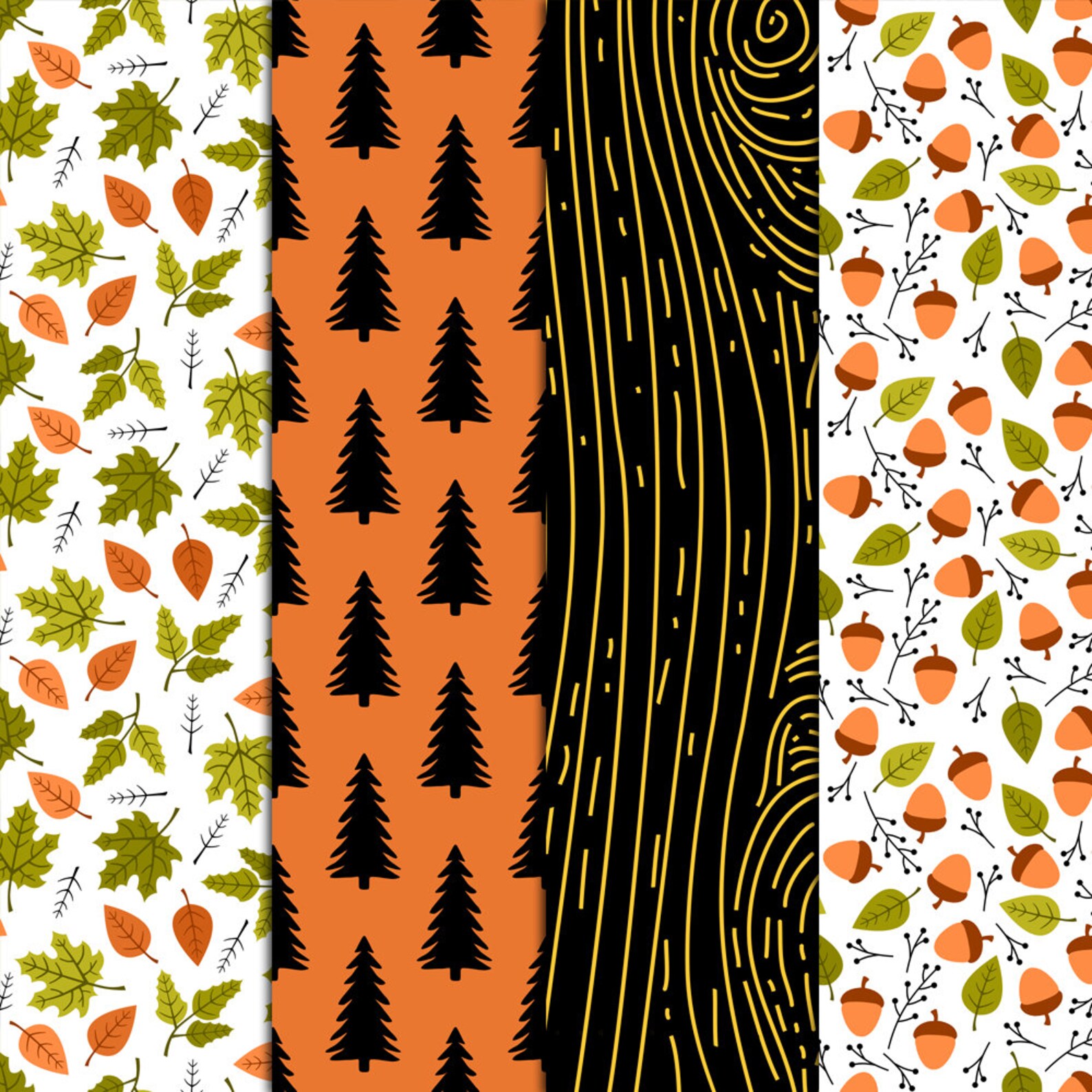 Forest Digital Papers Halloween Edition 16 Digital Papers - Etsy